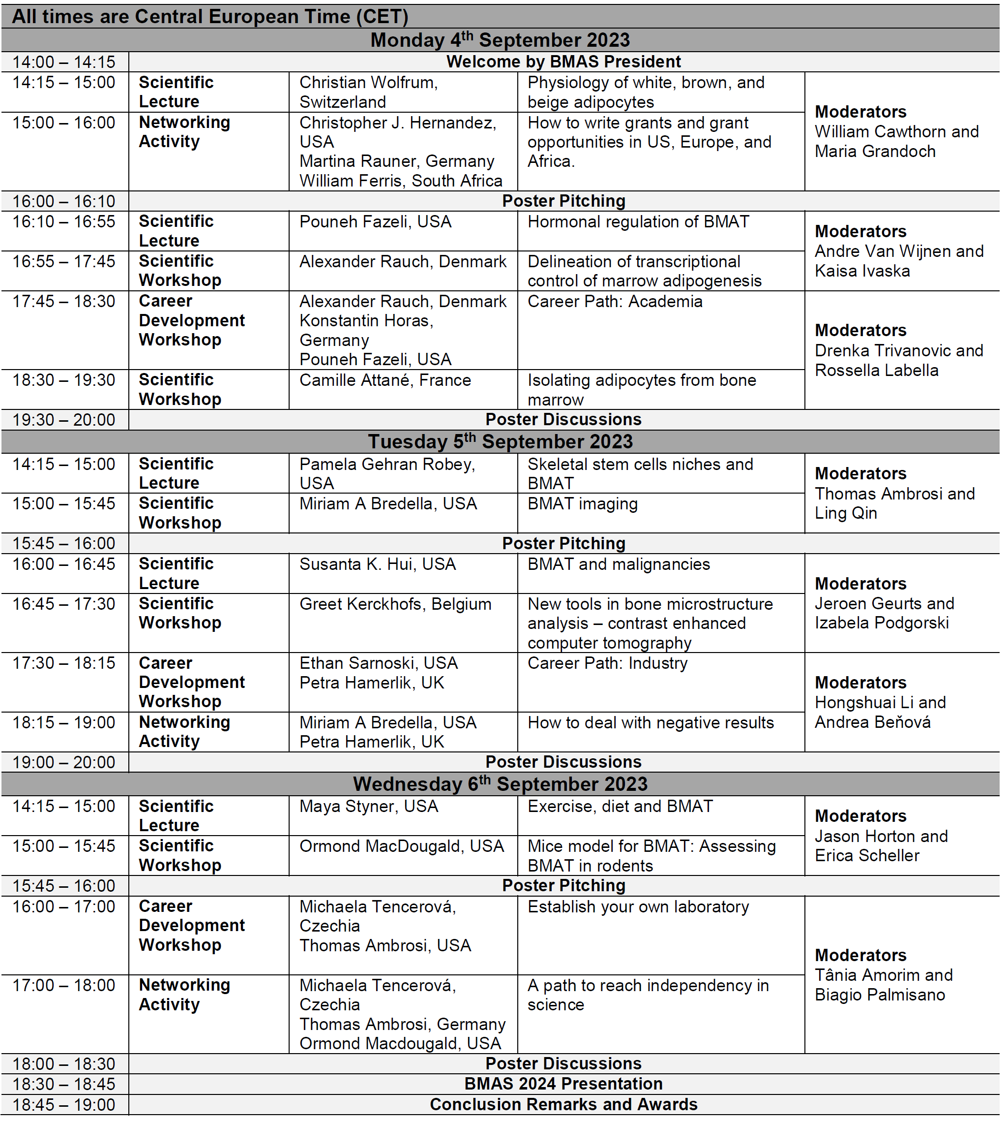 Summer School 2023 – Program